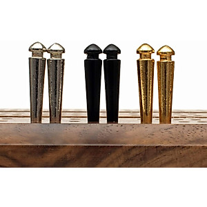 WE Games Easy-Grip Metal Cribbage Board Pegs and Velvet Pouch - Set of 6 Pins (2 Gold, 2 Silver, 2 Black)