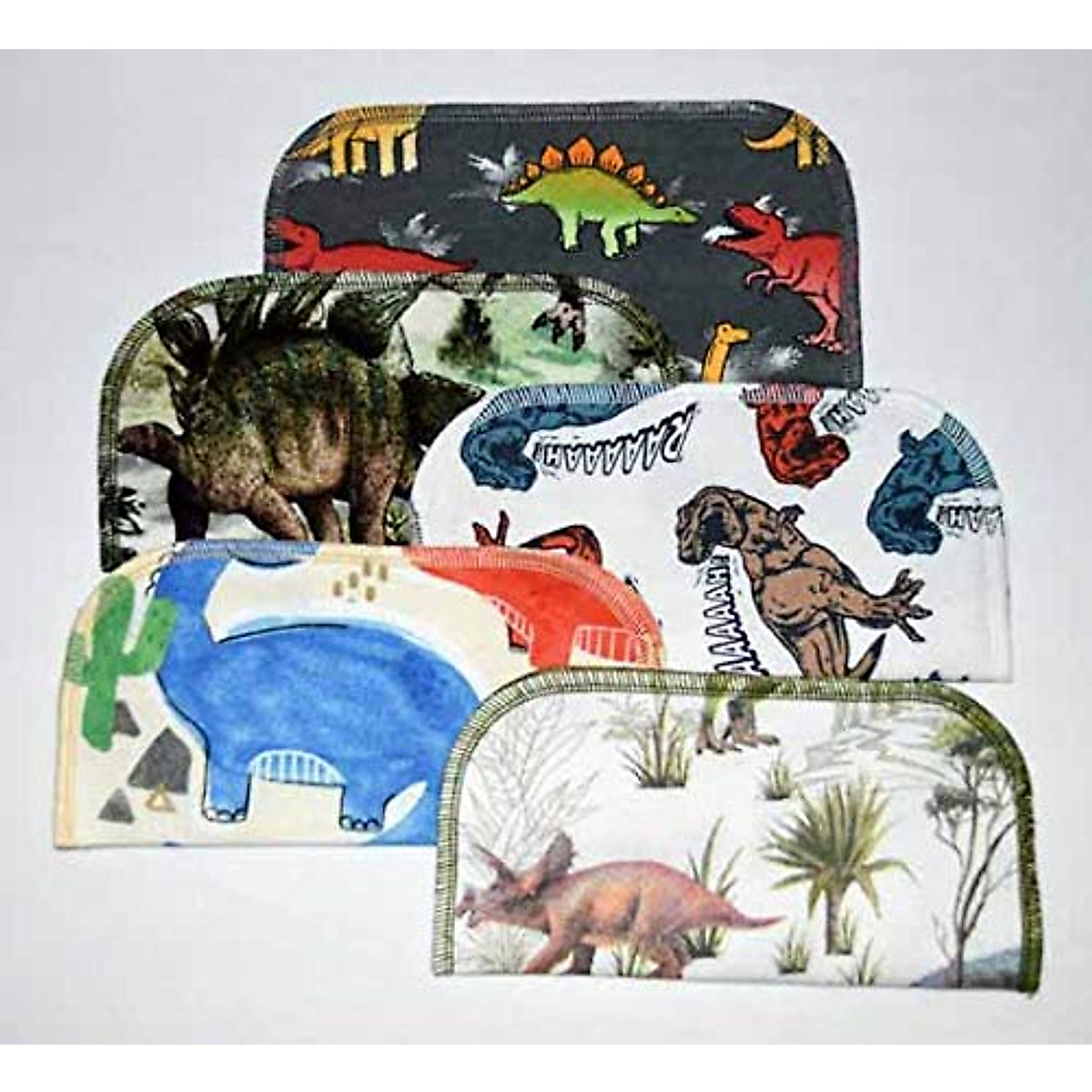 1 Ply Printed Flannel Little Wipes 8x8 Inches Dinosaurs