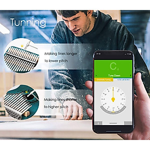 Kalimba-17 Key Thumb Piano,Exquisite Mahogany Wood Portable Kalimba,Tune Hammer and Study Instruction,Musical Gifts for Music lovers Adults Kids(Teal Blue)