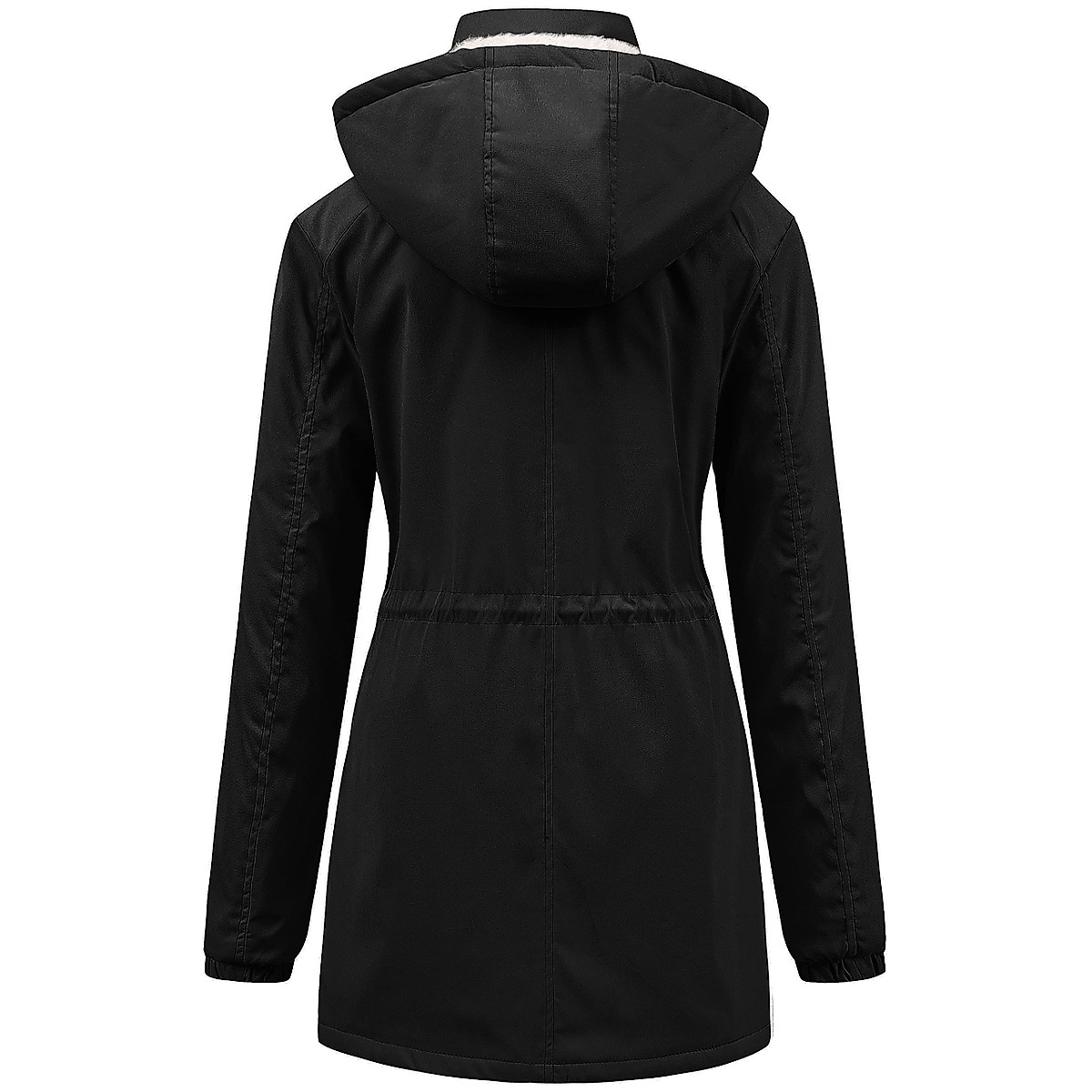 Chrisuno Women's Lightweight Thicken Puffer Coats Warm Parka Padded Winter Hooded Insulated Jacket Overcoat Black XL