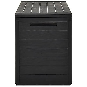 YEZIYIYFOB 76.6 gal Garden Storage Deck Box, Waterproof Plastic Garden Container Cabinet Tool for Patio, Lawn, Poolside, Backyard Outdoor Anthracite 45.7"x17.3"x21.7"