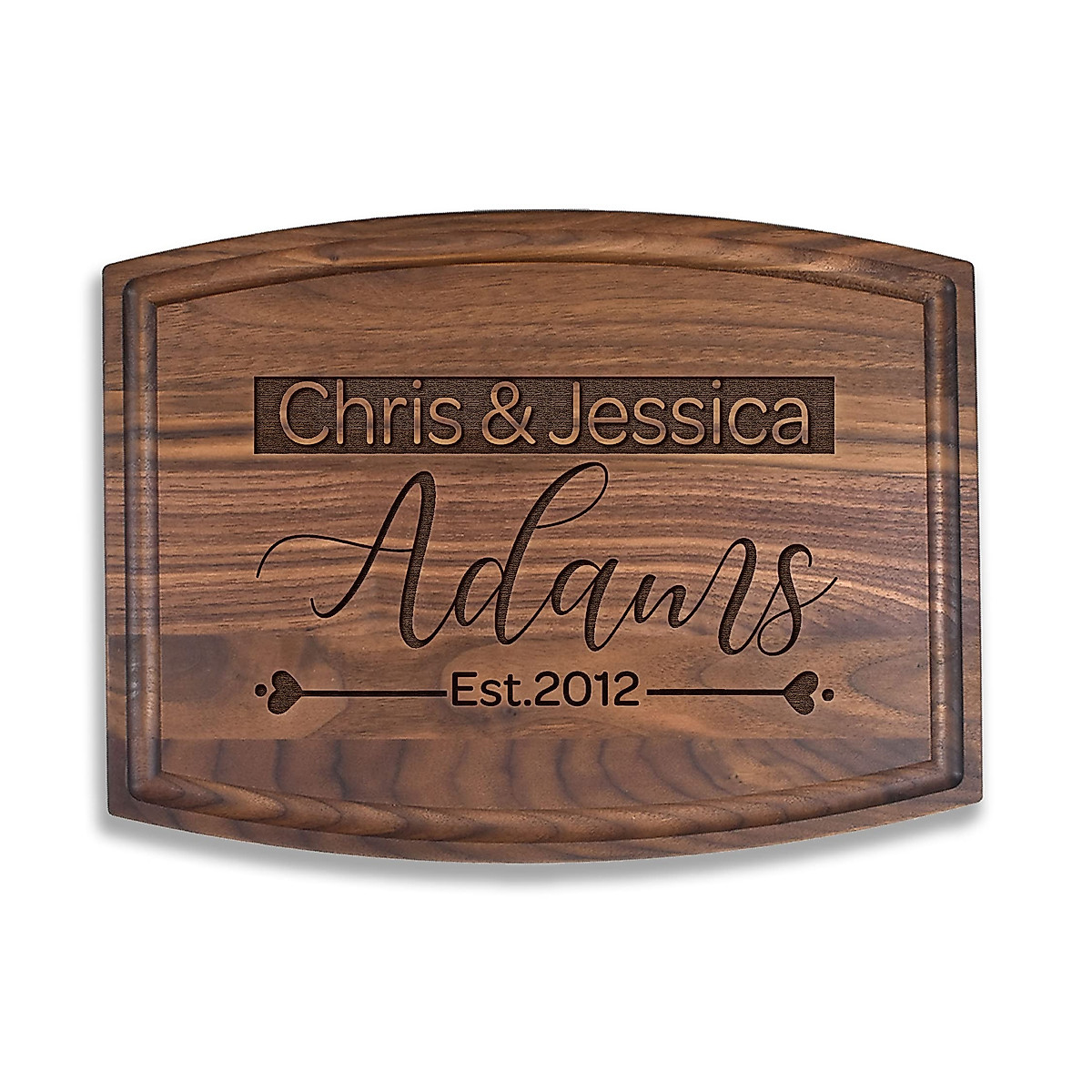 Personalized Charcuterie Board Custom Mr Mrs Cutting Board Arched Wood Engraved Walnut Cutting Board