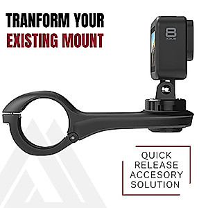 KOM Cycling Top Mount Compatible with GoPro Adapters that quarter turn into Compatible Computer Mounts such as the Garmin Edge Bike Mounts or Wahoo Bike Mounts - Great for mounting Cameras and Lights!