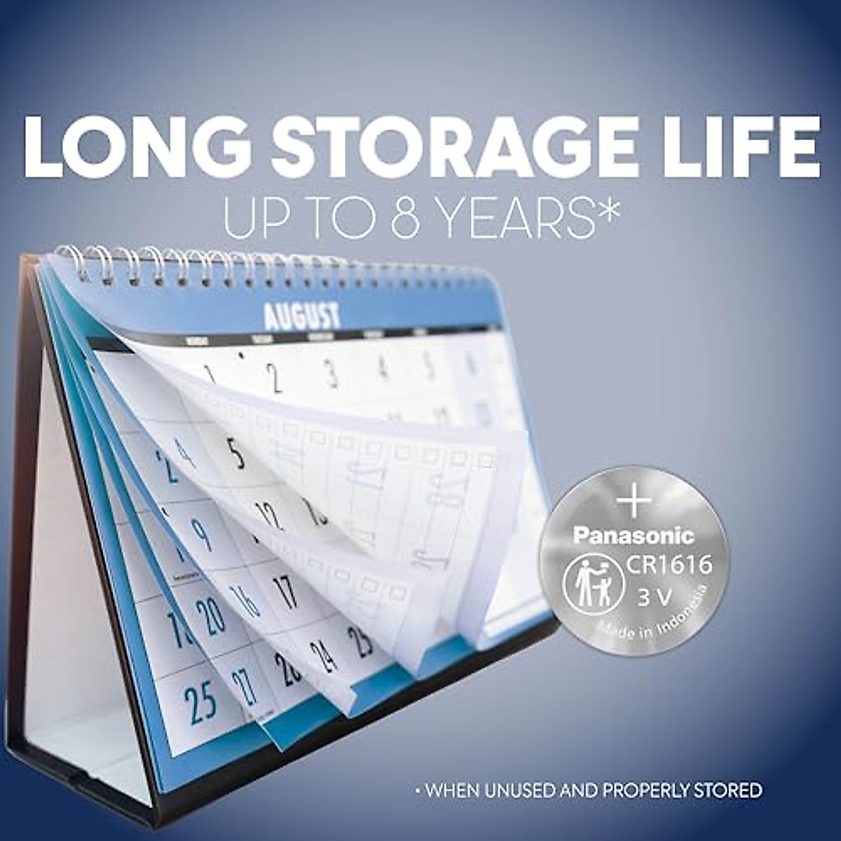 Panasonic CR1616 3.0 Volt Long Lasting Lithium Coin Cell Batteries in Child Resistant, Standards Based Packaging, 2-Battery Pack