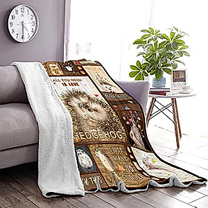 CYREKUD Hedgehog Gifts for Women Blanket,Hedgehog Blanket Hedgehog Gifts for Hedgehog Lovers Throw Blanket,Hedgehog Blanket for Adults,Hedgehog Blanket for Bedroom Sofa Couch Christmas Decor 50"x 60"