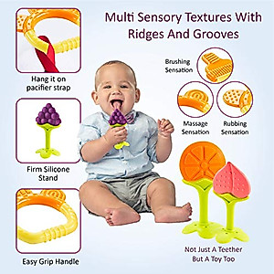 Baby Teething Toys for Newborn Infants (6-Pack) Freezer Safe Infant and Toddler Silicone Teethers Soothe Babies Gums, Perfect Baby Gift