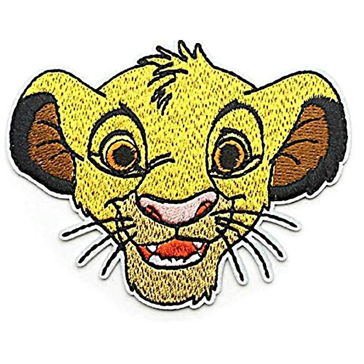 Classic Cartoon Simba Face Embroidered 3 1/2" Wide Iron on Patch