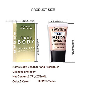 GL-Turelifes Face Glow Liquid Illuminator, Body Natural Glow Enhancer Luminizer Bronzer Smooth Shine Shimmer Liquid Foundation Liquid Highlighter Makeup (01)