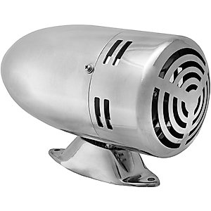 Vixen Horns Loud Old Fashion Motor Driven Stainless Steel Metal Alarm/Siren (Air Raid) Chrome 12V VXS-9070S