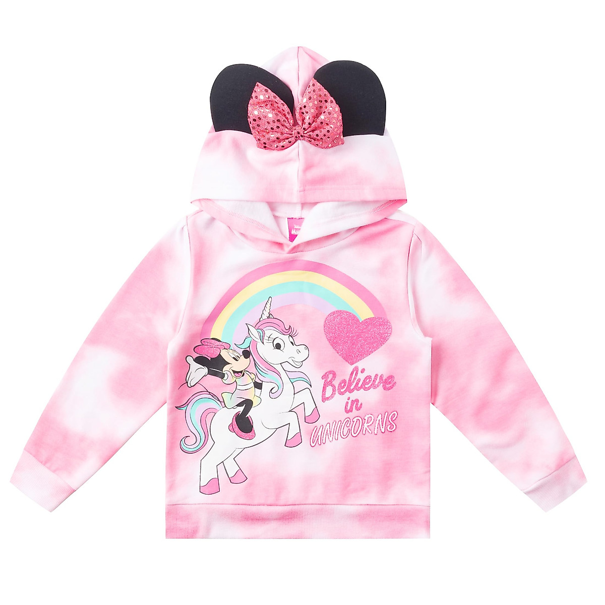 Disney Minnie Mouse Girls Hoodie and Pants Set for Toddler and Little Kids