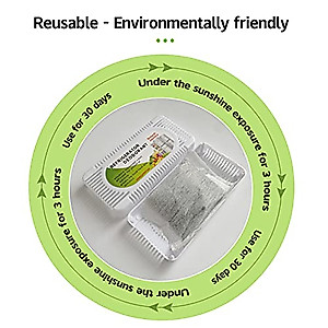 Refrigerator Deodorizer (6 Pack)-Fridge and Freezer Odor Eliminator,Natural Activated Charcoal Refrigerator Fight Odors