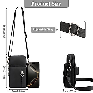 WITERY Cell Phone Crossbody Bag - Nylon Waterproof Small Cell Phone Purse Wallet, Travel Purses Wristlet Women Teen Girls with Adjustable Strap