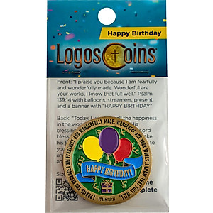 Happy Birthday Coin, Christian Birthday Gifts for Friends for Siblings, Grandson or Granddaughter, Boys & Girls, Lord Bless You & Keep You Religious Antique Gold Plated Prayer Token