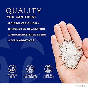 Yareli Dead Sea Bath & Foot Soak, Unscented Magnesium Bath Salt Flakes, Alternative to Epsom Salt, 15lbs with Over 800,000mg of Elemental Magnesium Per Bag