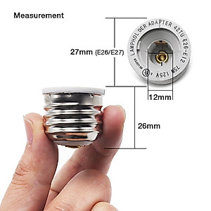 YiLighting Supplier (Set of 2) E26/E27 Medium Screw Base to E12 Candelabra Screw Base Light Bulb Socket Adapter Converter Reducer (E26/E27 to E12)