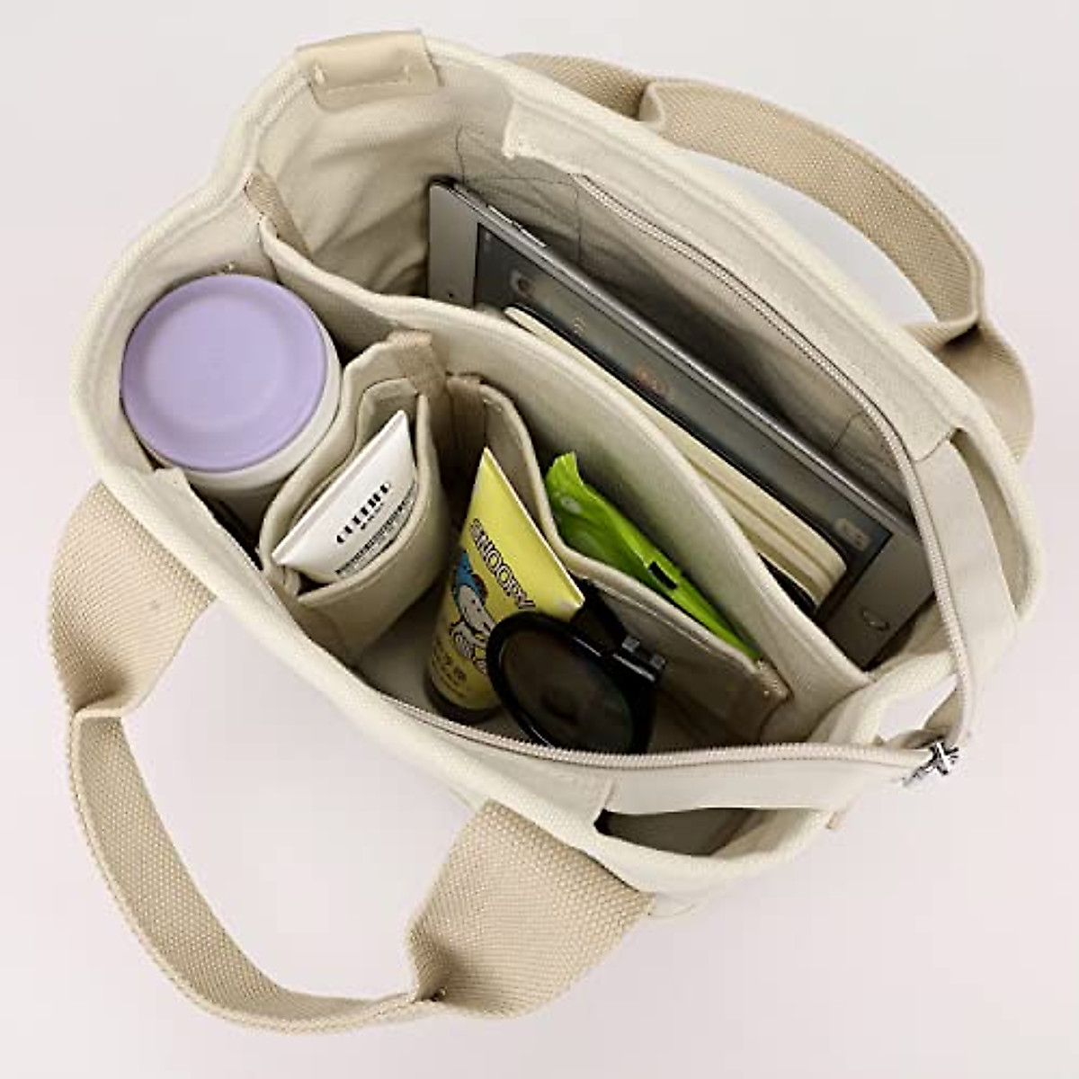 Small Cute Canvas Tote Crossbody Shoulder Bag W/Multiple Pockets Mini Casual Satchel Hobo Handbag Messenger Purse for Women(Green#820)