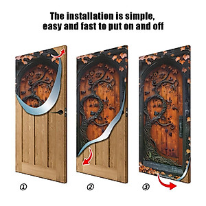 Burbuja Halloween Door Decoration Door Cover, Stretch Fabric Backdrop Door Porch Covers for Home Party Holidays Decoration, 32x79 in