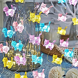 BELNIAK Cute Cat Decorative Lights Gifts Outdoor Fairy Lights Kitty Novelty Lighting 20LEDs 8.5ft Battery Operated Unique String Lights for Bedroom Garden Wedding Patio Xmas Camping Party Decor