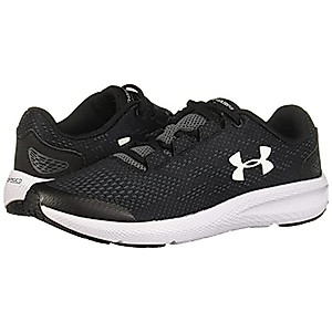 Under Armour womens Charged Pursuit 2 Running Shoe, Black/White, 7.5 US