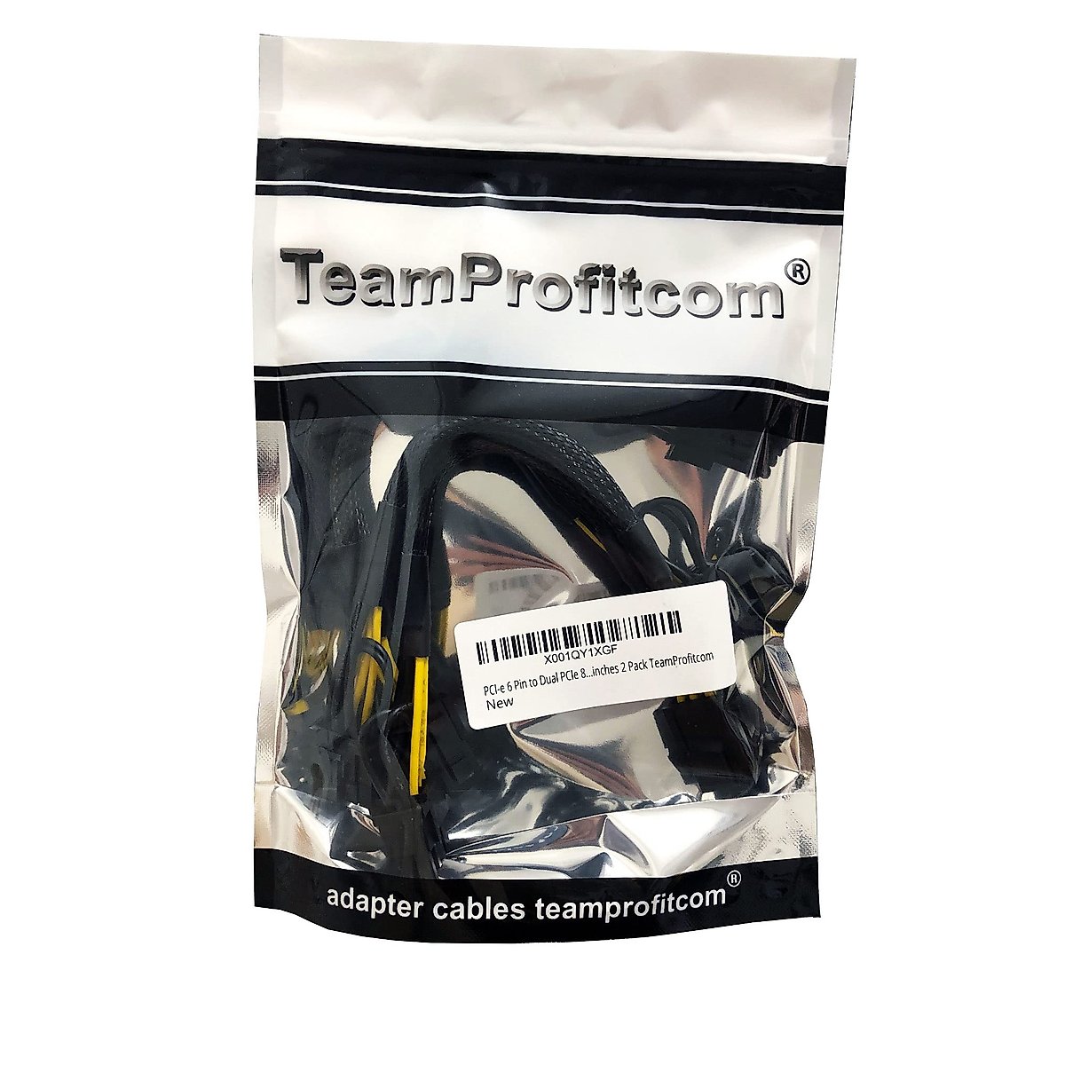 TeamProfitcom PCI-e 6 Pin to Dual PCIe 8 Pin (6+2) Graphics Card PCI Express Power Adapter GPU VGA Y-Splitter Extension Cable Mining Video Card Sleeved Power Cable 9 inches (2 Pack)