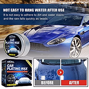 Car Wax Crystal Plating Set, Car Coating Wax Hard Glossy Carnauba Wax Coating Care, Car Scratches Fast Repair with Waxing Sponge & Towel