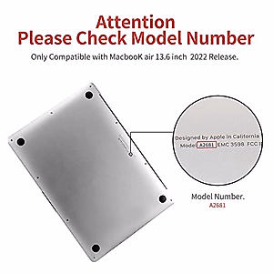 DULINEDO Compatible with MacBook Air 13.6 Inch Case 2022 Release (Model: A2681 M2) Premium PU Leather & Hard Shell Laptop Case (Black)