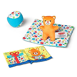 Melissa & Doug Wooden Surprise Gift Box Infant Toy (5 Pieces) Baby Toy Gift Set, Tactile Sensory Toy for Babies and Toddlers - FSC-Certified Materials