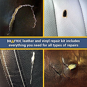 Leather and Vinyl Repair Kit. Repairs and Touch Ups [Restore Scratches, Stains and Cracks] to Any Colored Couches, Car Seats, Shoes, Handbags Or Dashboards. Easily Match Colors with 5 Leather Shades