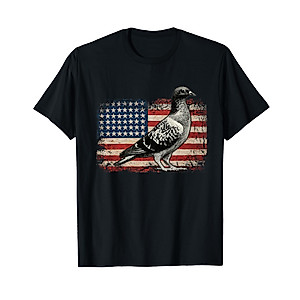 Pigeon Bird 4th of July USA Patriotic pigeon USA flag T-Shirt
