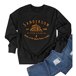 LHBNK Halloween Squad Sweatshirt Womens Hocus Pocus Long Sleeve Shirts Sanderson Sister Pullover Tops Blouse Black