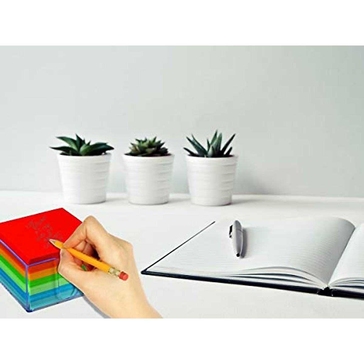 1InTheOffice Memo Cube, Assorted Colors Memo Pad 500 Sheets"2 Pack"