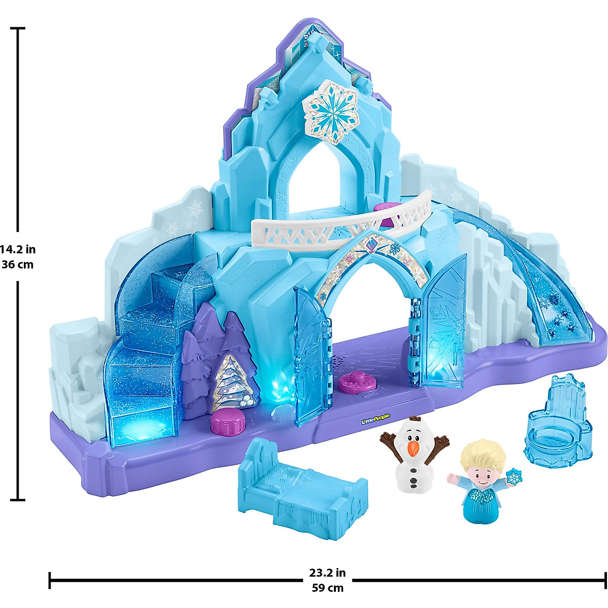 Fisher-Price Little People Toddler Toy Disney Frozen Elsa’s Ice Palace Musical Playset with Figures for Pretend Play Kids Ages 18+ Months​