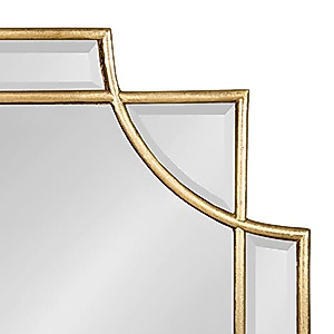 Kate and Laurel Minuette Decorative Rectangle Frame Wall Mirror in Gold Leaf, 24x35.5 Inches