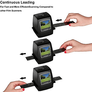 KEDOK Film & Slide Scanner with 22MP Converts 35mm/126/135/110/Super 8 Films, Slides & Negatives into Digital Images, 2.4" LCD Screen, Built-in 128MB Memory– Easy Load Film Adapters