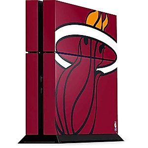 Skinit Decal Gaming Skin for PS4 Console - Officially Licensed NBA Miami Heat Large Logo Design
