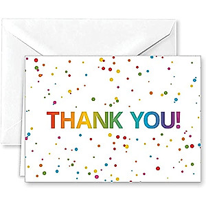 Paper Frenzy Rainbow Thank You Note Cards and Envelopes - 25 pack