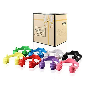 BUTEFO 8 Pack Thumbs up Cell Phone Holder, Adjustable Silicone Tablet Stand, Multi Colors Portable Desktop Stands Compatible for Smart Phones iPhone iPad Mini Huawei Samsung Galaxy