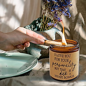 ENCOINK Funny Gifts for Boyfriend, Gift for Husband, Funny Scented Candles for Men, Valentines Day Gifts for Him, Boyfriend, Husband, Boyfriend Birthday Gift, Naughty Gifts for Him(Lavender)