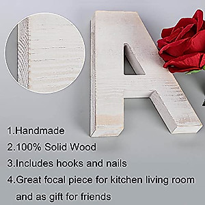 LOSOUR Farmhouse Kitchen Wall Decor, Farmhouse Decor EAT Sign + Fork and Spoon, Wooden Letters for Rustic Wall Decor (EAT Sign + Fork and Spoon)