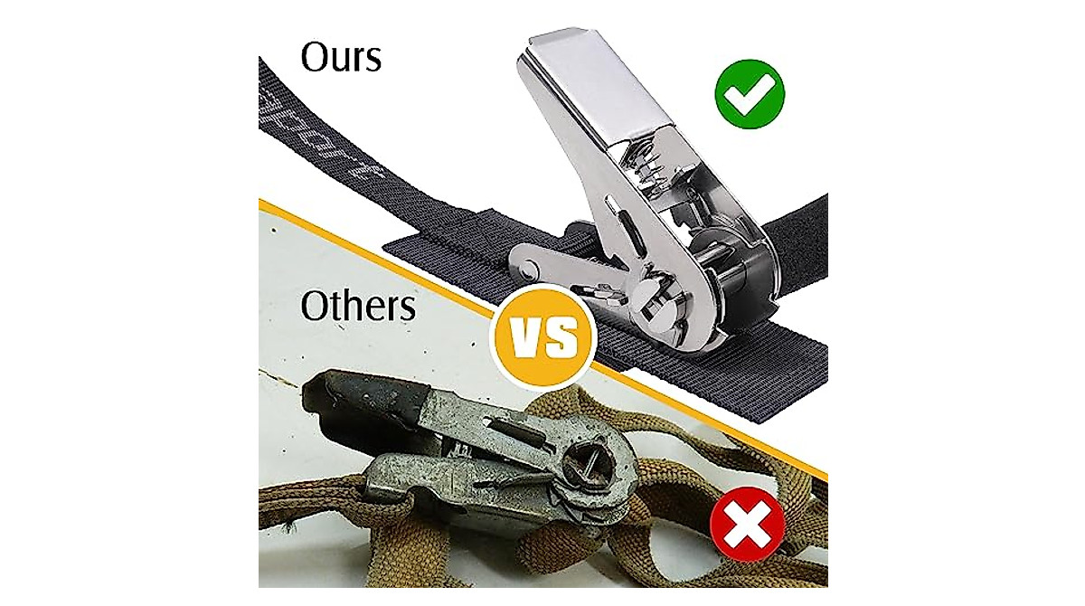 Durable Stainless Steel Boat Tie Down Straps - 2400lbs