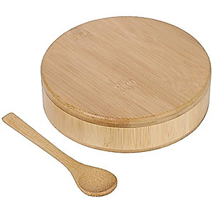 Lily's Home Barkeeper's Salt Box, Bamboo Spice Storage Box with Magnetic Lock and a Bamboo Spoon. Margarita Rim Salting Dish