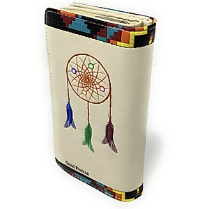 Shag Wear Native Wolf Large Animal Wallet for Women and Teen Girls Vegan Faux Leather 7" Beige