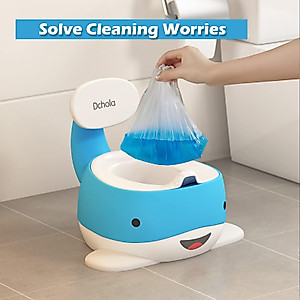 Dchola Baby Potty Training Toilet 2 in 1 Baby Transition Toilet Chair, Baby Seat with Splash Guard, Anti-Slip for 1 2 3 Year Old Toddlers & Kids Boys Girls Indoor & Outdoor(Blue)