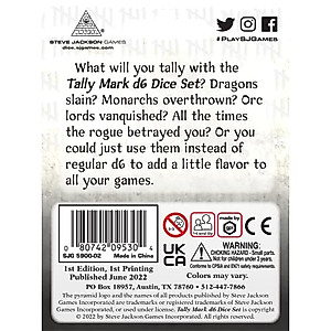 Steve Jackson Games Tally Mark D6 Dice Set, Off White