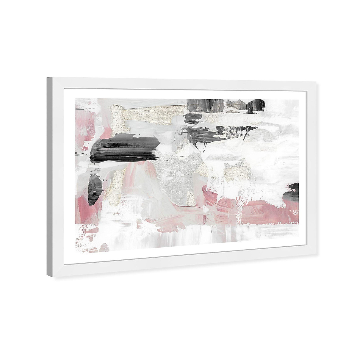 Abstract Framed Wall Art Prints 'Blush Rose Dream' Paint