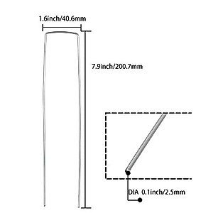 LANIAKEA Garden Stakes 8 Inch Metal Garden Staples 200 Pack Galvanized Landscape Pins Heavy Duty Landscape Stakes for Gardening Fence Landscape Ground Cover