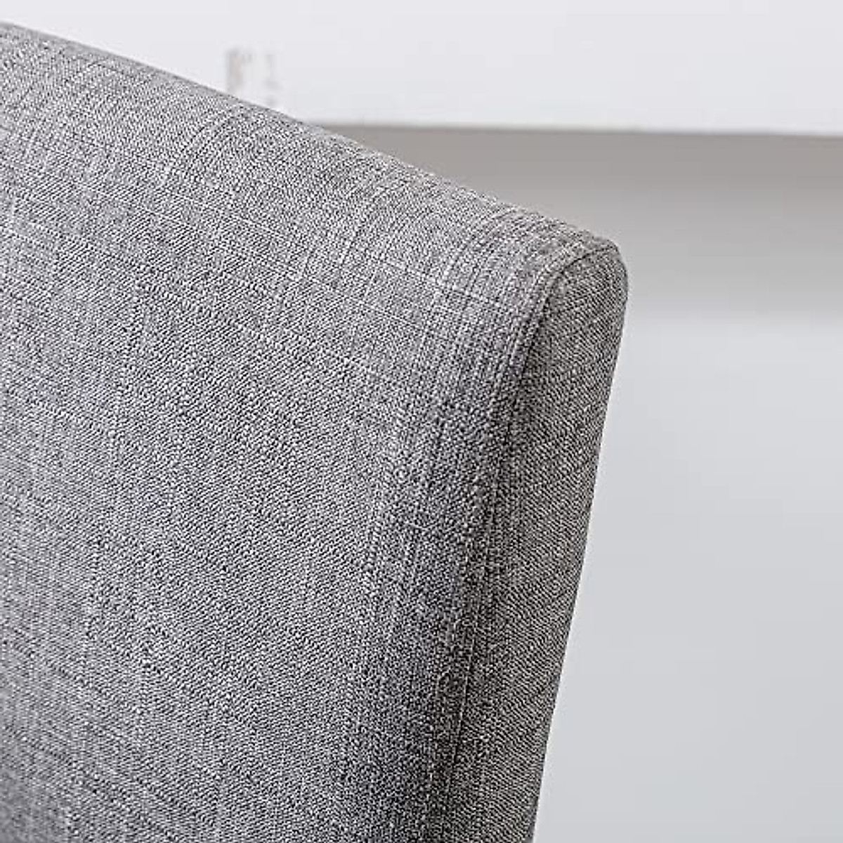 LSSPAID Bar Stools, Kitchen Island Wood Bar Chairs, Fabric Counter Height bar Stool, Fabric Upholstered Barstools, Grey, Set of 2