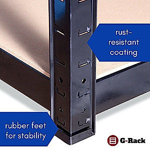 Garage Shelving Units: 71 x 35 x 18 inches | Heavy Duty Racking Shelves for Storage - 1 Bay, Black 5 Tier (400 lbs Per Shelf), 2000 lbs Capacity | for Workshop, Shed, Office | 5 Year Warranty