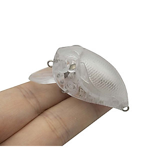 New 10PCS Unpainted Fishing Blanks Crankbait 4.5cm 7.25g topwater Artificial Bait Fishing Lures Blank Minnowbait Hard unpainted Artificial Bait Bodies DIY Fishing Tackle Spoons with Free Eye