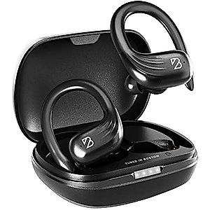 Runner 60 Wireless Sport Earbuds for Running 80 Hour Long Battery Life Over the Ear Earbuds with EarHooks, Wrap Around Ear buds Wireless Bluetooth Earbuds with Microphone, Earphones In Ear Headphones